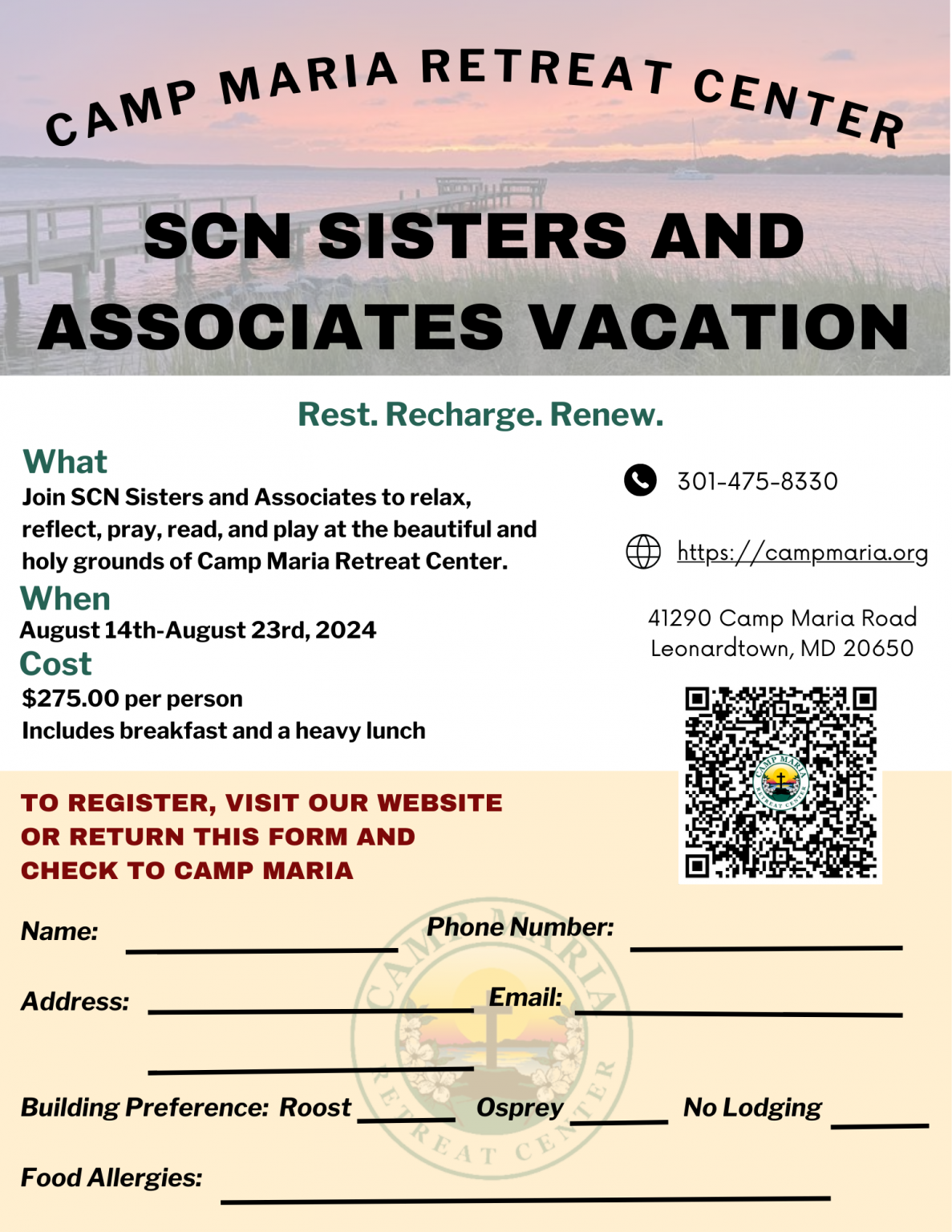 Camp Maria – Providing a beautiful and peaceful getaway from an often ...